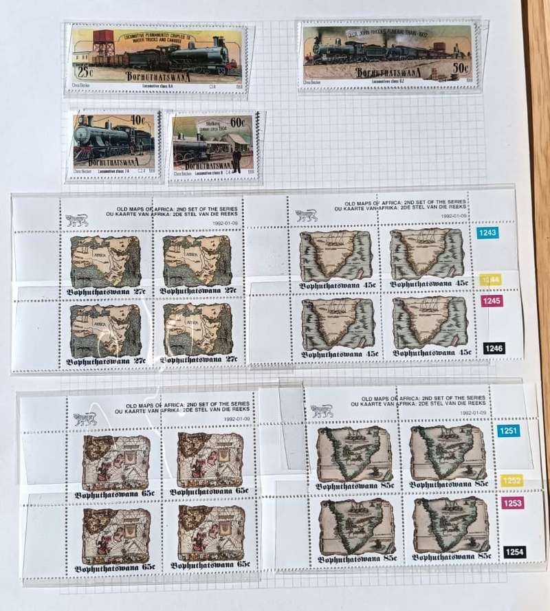 Bophuthatswana - BOPHUTHATSWANA 1992 OLD MAPS OF AFRICA SET OF 4 IN CONTROL BLOCKS OF 4 PLUS ...